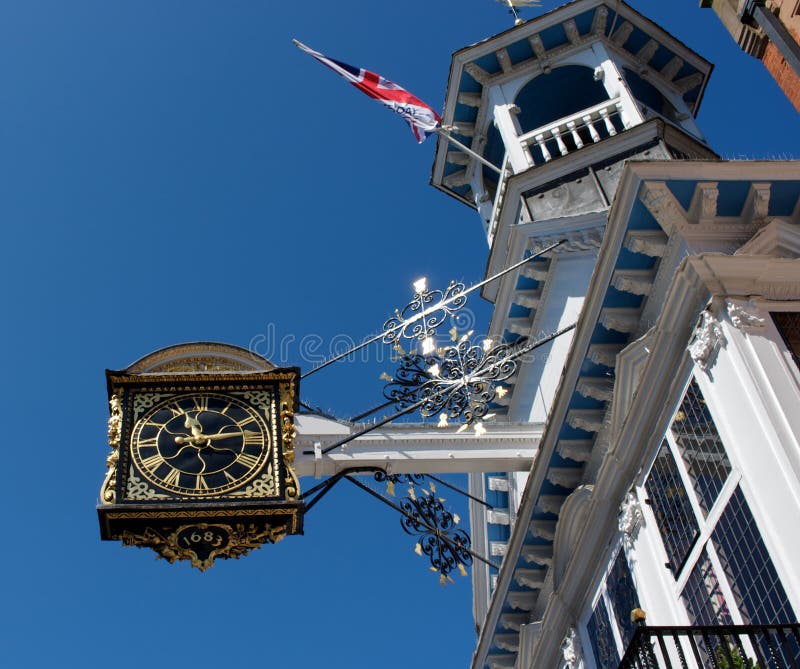 Guildford Clock, UK stock image. Image of timepiece, iron - 4417385