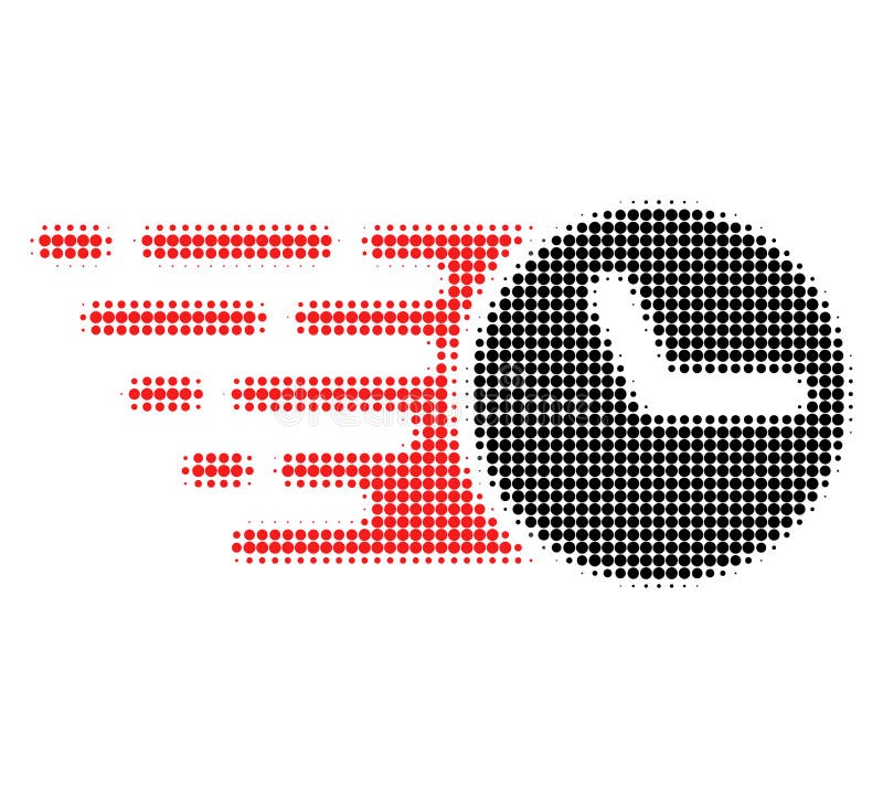 Clock Halftone Dotted Icon with Fast Rush Effect Stock Vector ...