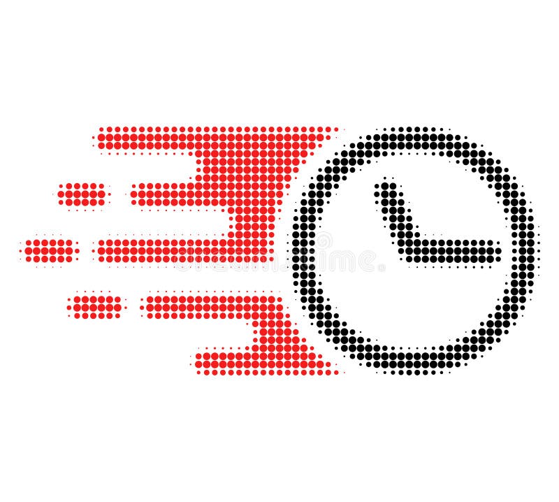 Clock Halftone Dotted Icon with Fast Rush Effect Stock Vector ...