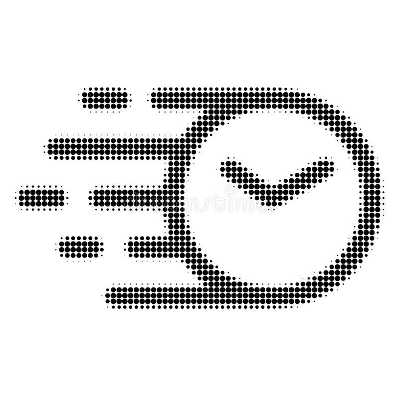 Clock Halftone Dotted Icon with Fast Rush Effect Stock Vector ...