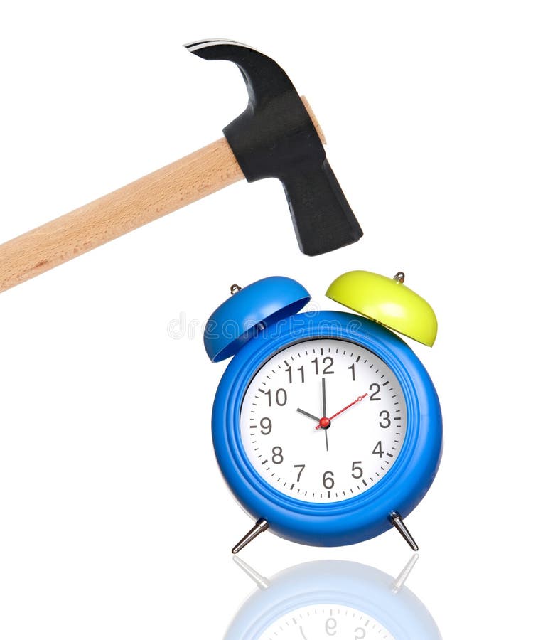 Smashing an Alarm Clock stock photo. Image of doze, slumber - 1099004