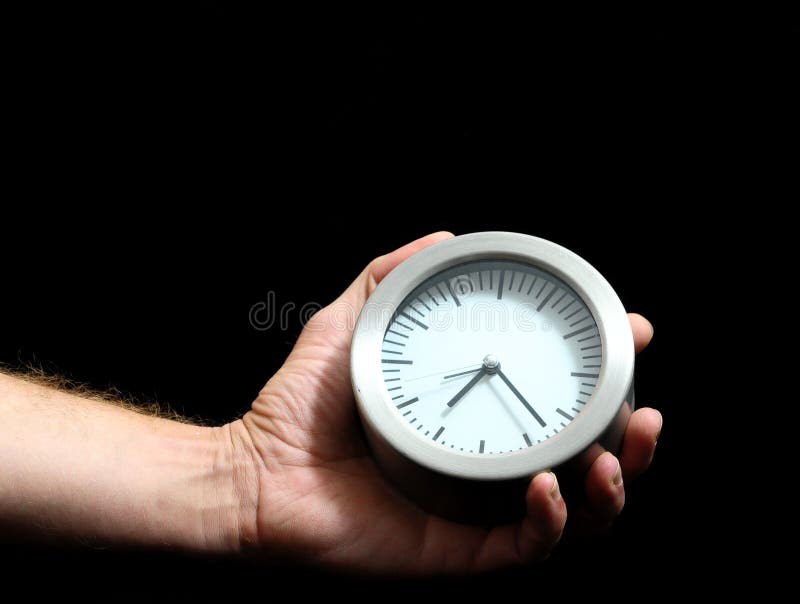 Clock and an Hand stock image. Image of business, alarm - 245176789