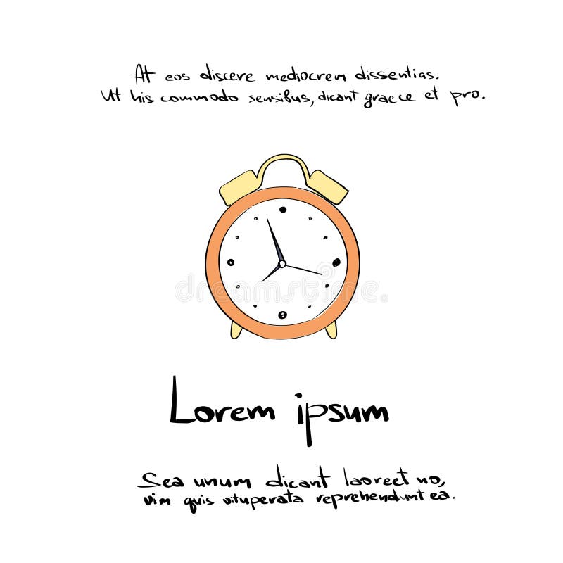 Clock Hand Draw Color Vector Stock Vector - Illustration of object ...