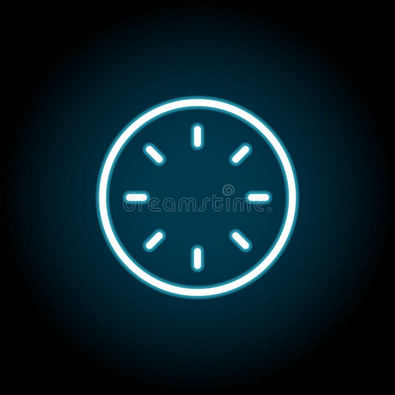 Clock without Hands Blue Neon Icon. Simple Thin Line, Outline Vector of ...