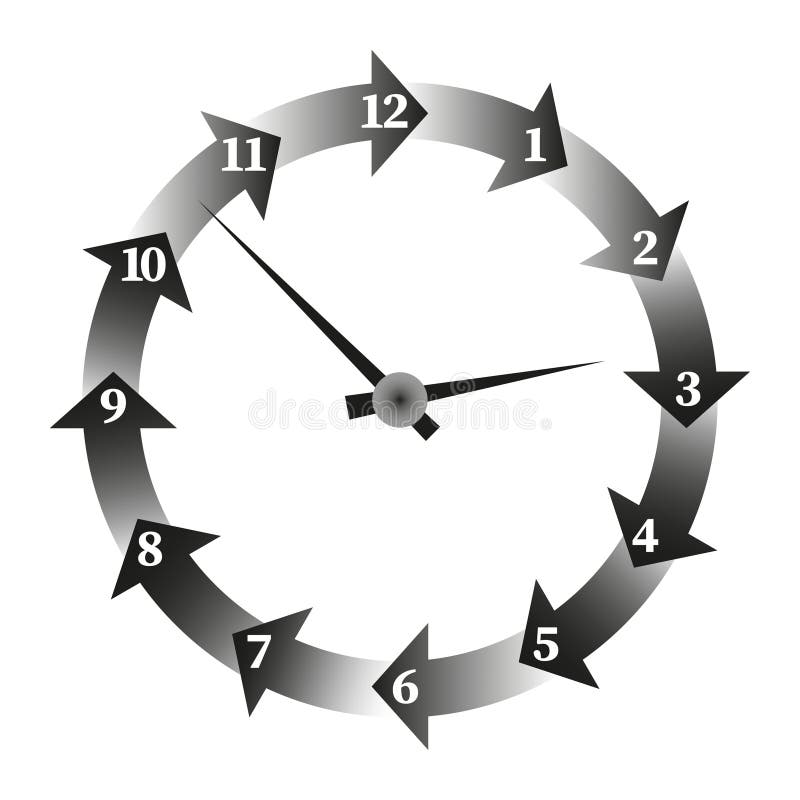 Clock Hands Contour for Concept Design. Arrow Clock. Vector ...