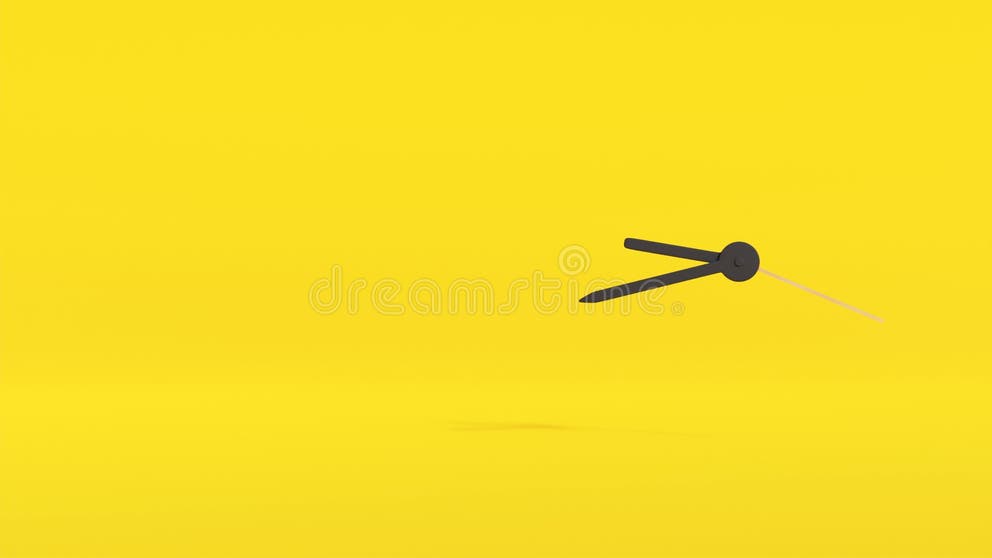 Clock Hands Empty Dial Yellow Background Stock Illustration ...