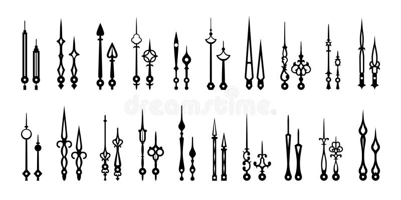 Clock Hands, Isolated Watch Arrows, Time Pointers Stock Vector ...