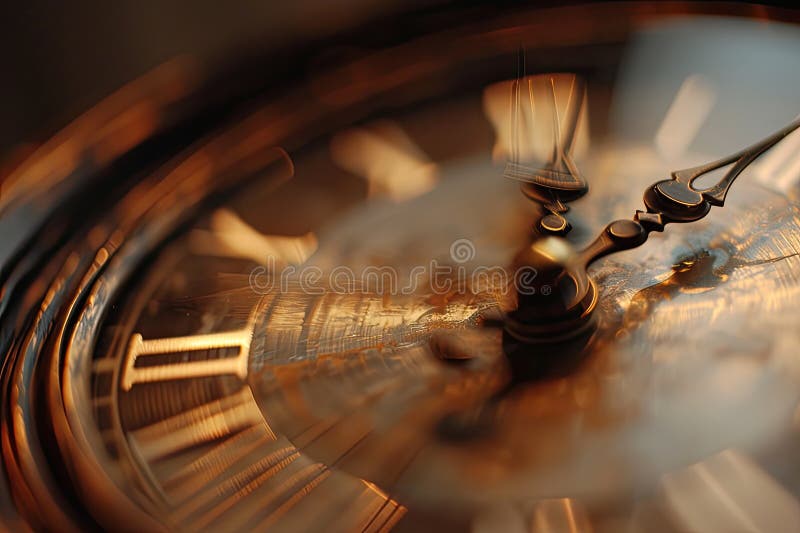 Clock Hands Moving Fast, Blurred by the Quick Motion, Passing Time ...