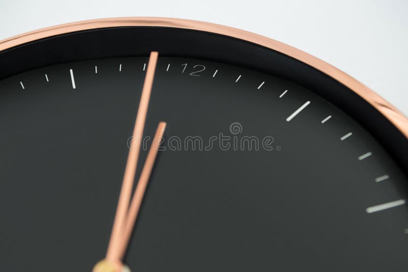 Clock Hands Reaching 12 Clock Midnight Stock Image - Image of ...