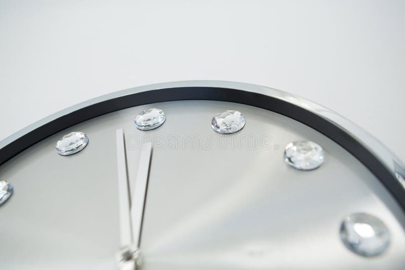 Clock Hands Reaching 12 Clock Midnight Stock Photo - Image of beginning ...