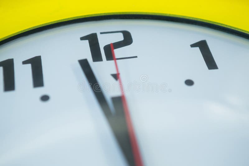 Clock Hands Reaching 12 Clock Midnight Stock Photo - Image of accuracy ...
