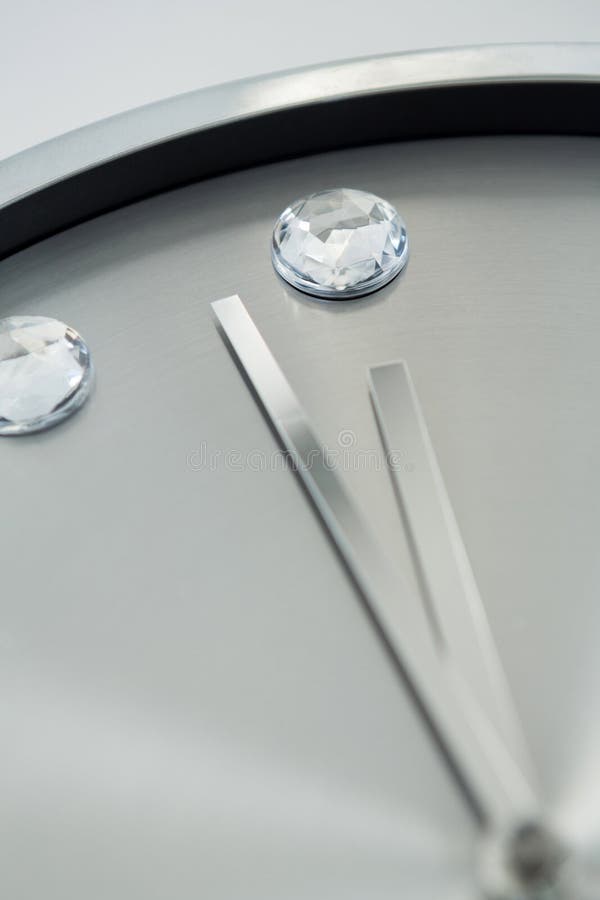 Clock Hands Reaching 12 Clock Midnight Stock Photo - Image of event ...