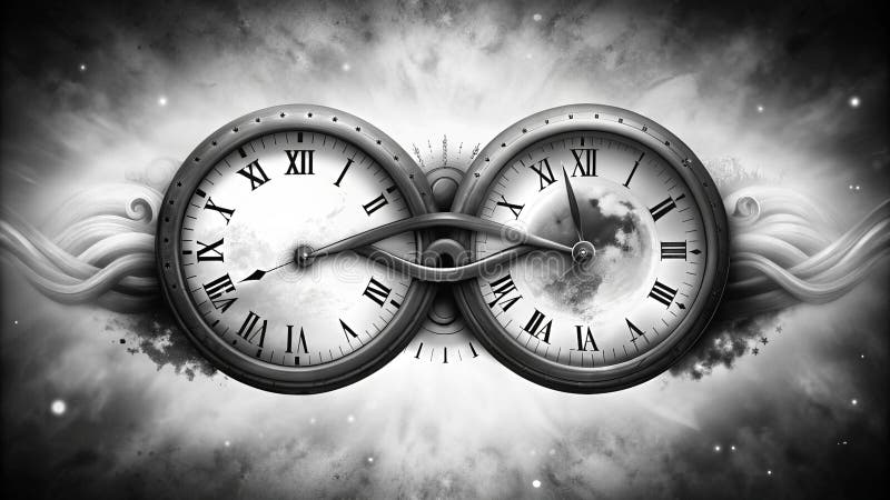 Clock Hands Reaching into Infinity, Time Concept Stock Image - Image of ...