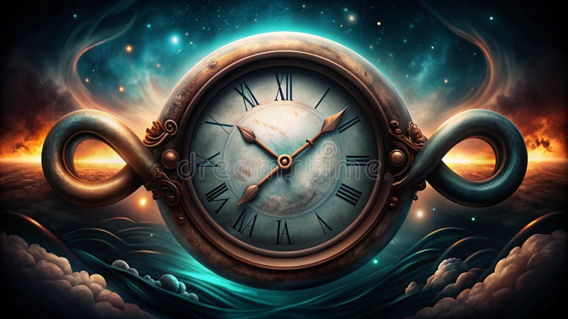 Clock Hands Reaching into Infinity, Time Concept Stock Photo - Image of ...