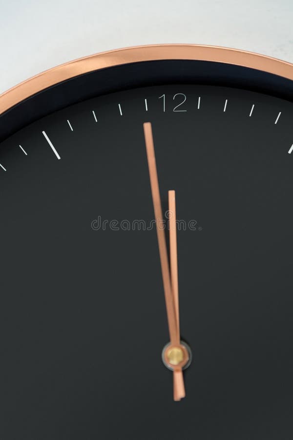 Clock Hands Reaching 12 Clock Midnight Stock Photo - Image of celebrate ...