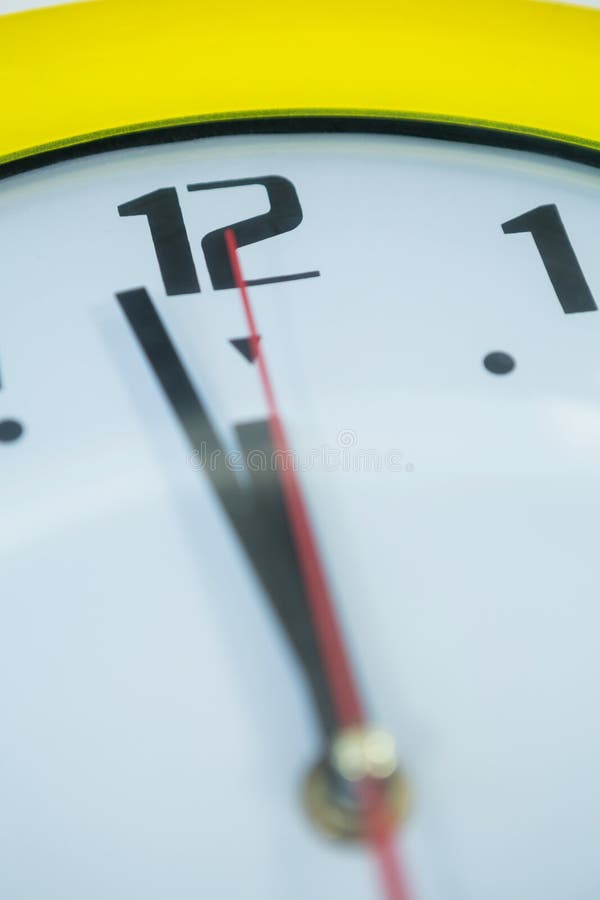 Clock Hands Reaching 12 Clock Midnight Stock Photo - Image of elegance ...