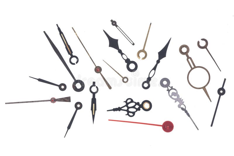 Clock Hands Set Isolated on White Stock Photo - Image of watch, time ...