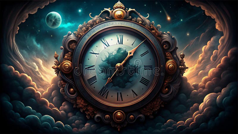 Clock Hands Stretching into Distance. Time Concept Stock Illustration ...