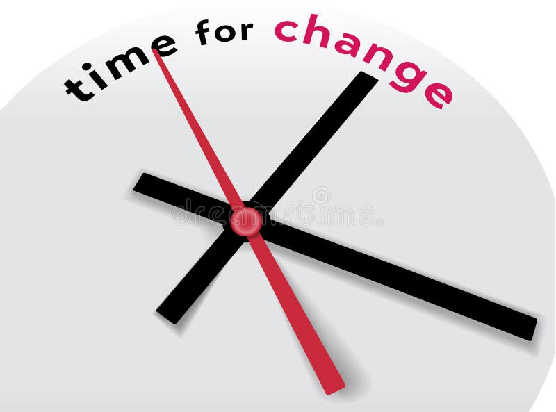 Clock Hands Tell Time for a Change Stock Vector - Illustration of ...