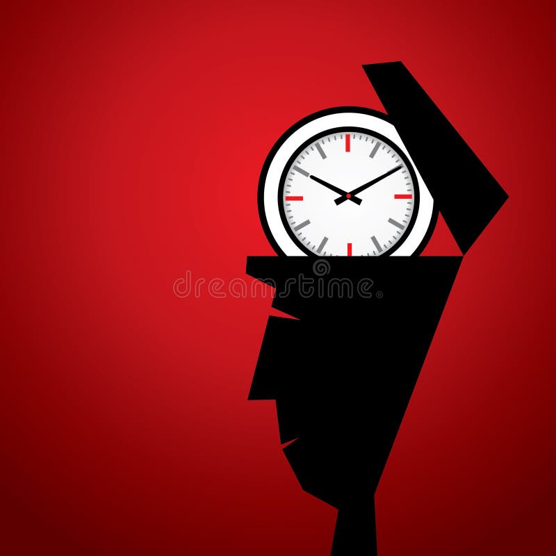 Clock in head stock vector. Illustration of schedule - 29567337