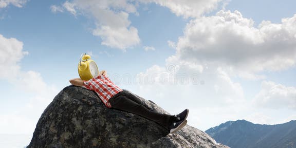 Clock Headed Man. Business Efficiency Concept. Stock Photo - Image of ...