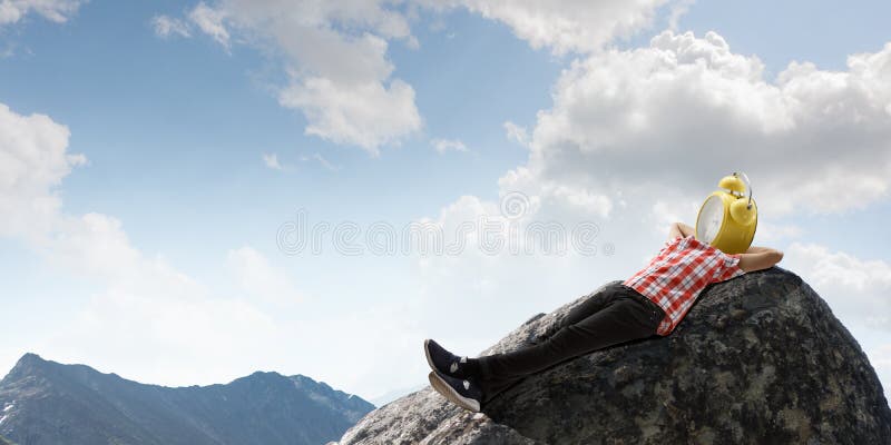 Clock Headed Man. Business Efficiency Concept. Stock Image - Image of ...