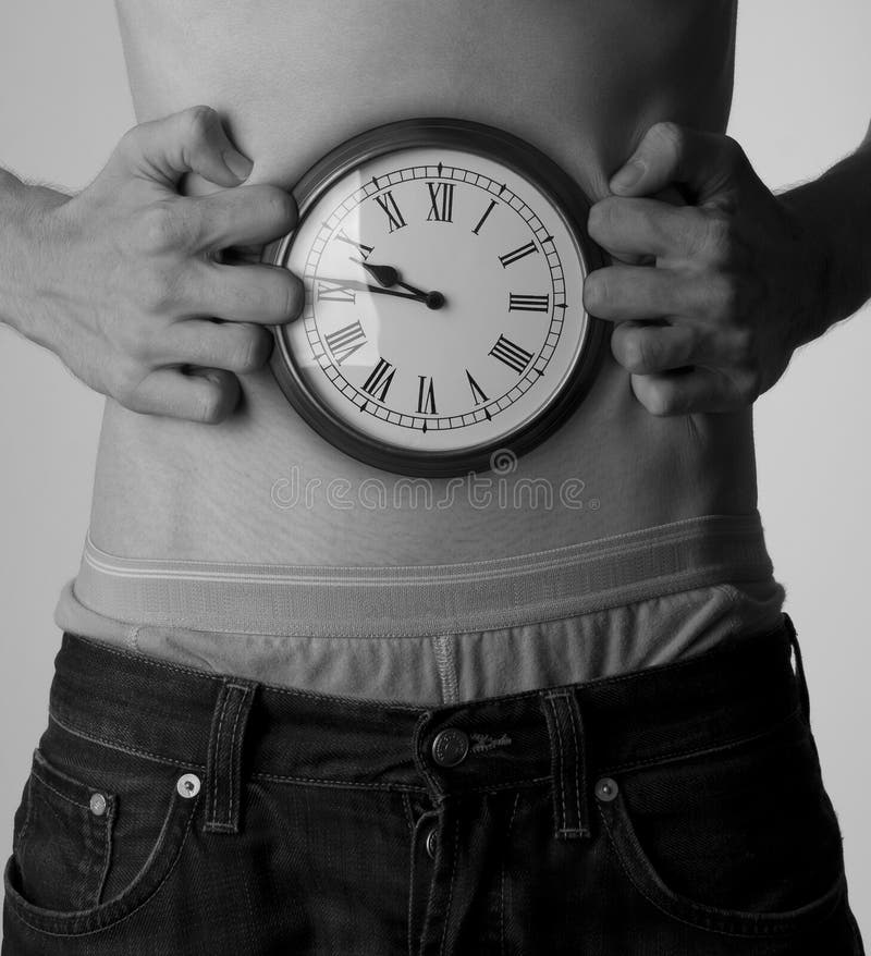 Clock in His Belly, Natural Clock for Hunger. Stock Photo - Image of ...