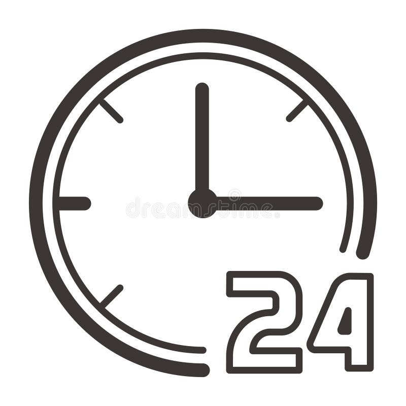 24 Hour Clock. Vector Illustration Decorative Design Stock Vector ...