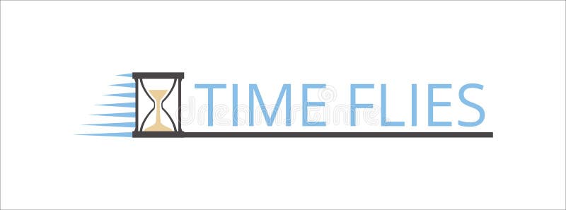Clock Hourglass Time Flies Vector Illustration. Text Replace Able ...