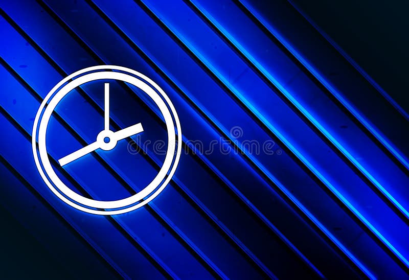 Clock Icon Artistic Line Abstract Blue Background Illustration Stock ...