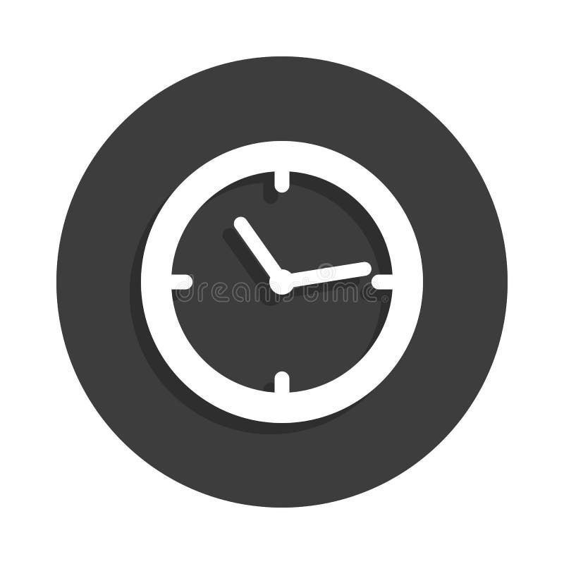 Clock Icon in Badge Style with Shadow Stock Illustration - Illustration ...