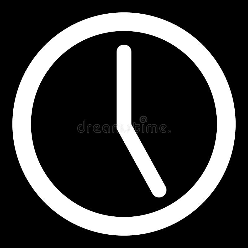 Clock icon on black. stock illustration. Illustration of design - 126200399
