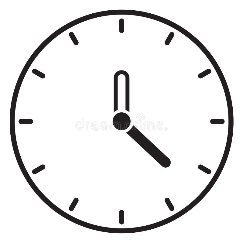 Clock icon black stock illustration. Illustration of single - 98113233