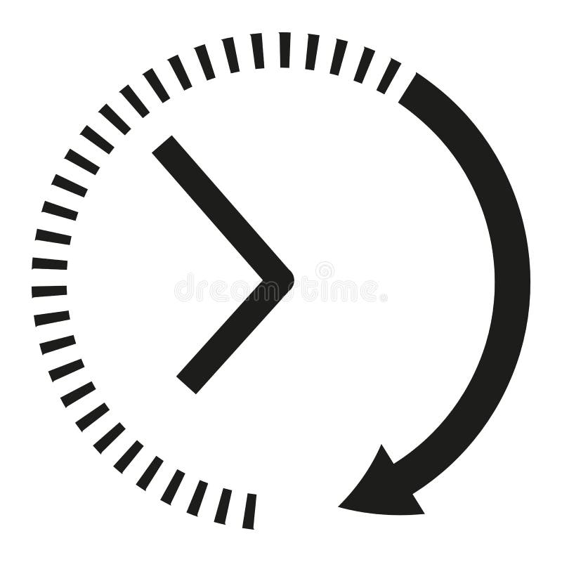Clock Icon. Black and White Clock Arrows Stock Vector - Illustration of ...