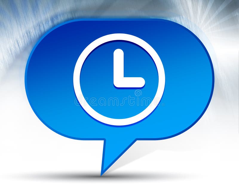 Clock Icon Blue Bubble Background Stock Illustration - Illustration of ...