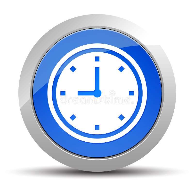 Clock Icon Blue Round Button Illustration Stock Illustration ...