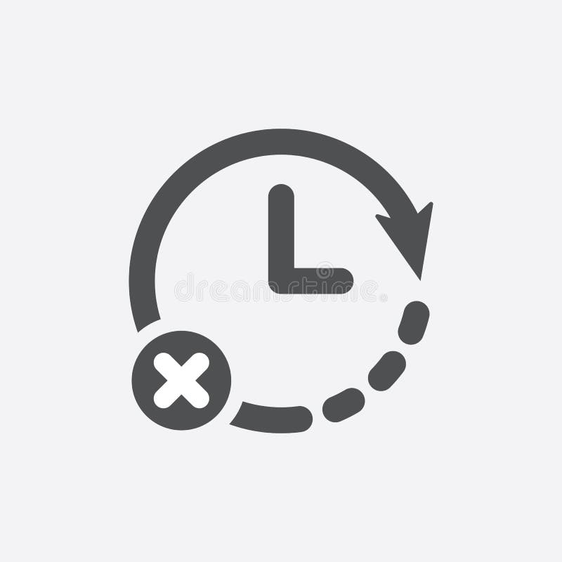 Clock Icon with Cancel Sign. Clock Icon and Close, Delete, Remove ...