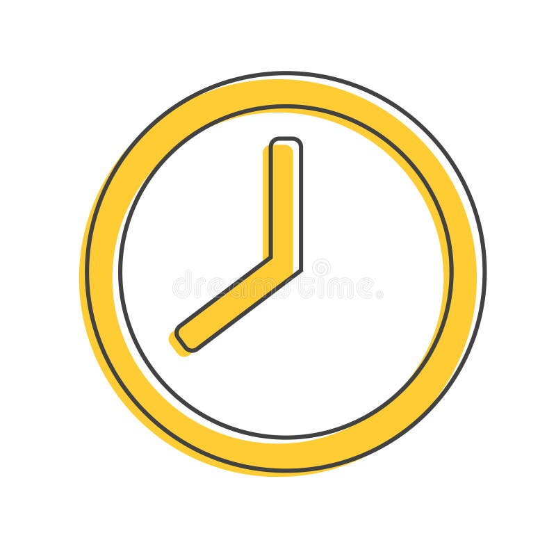Clock Icon Cartoon Style on White Isolated Background Stock Vector ...