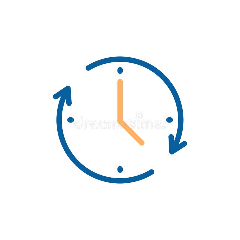Clock Icon with Circular Motion Shape with Arrow Indicating Passage of ...