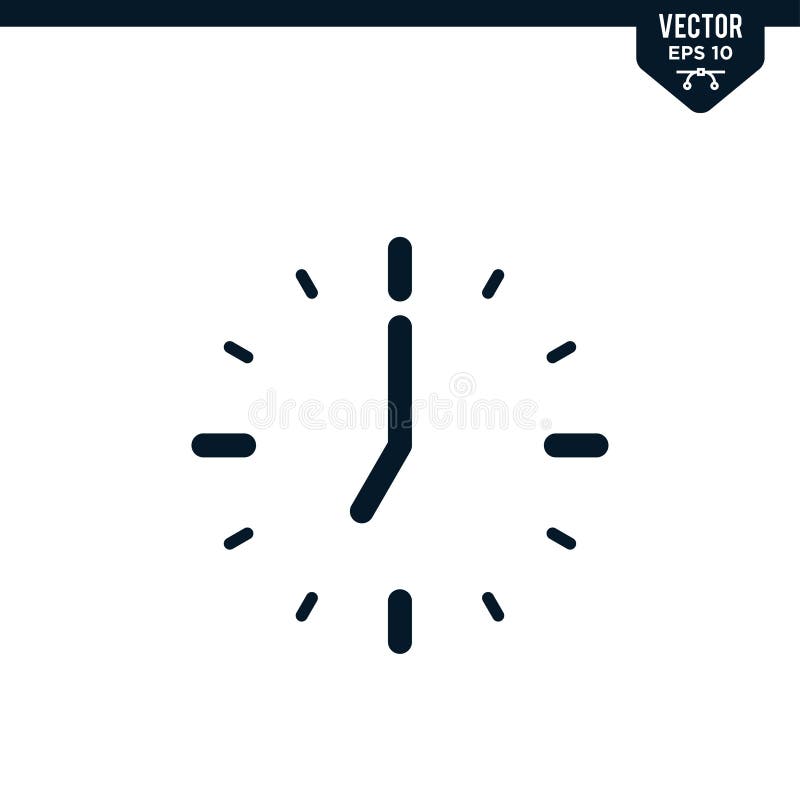 Clock Icon Collection, Outlined Style Stock Vector - Illustration of ...