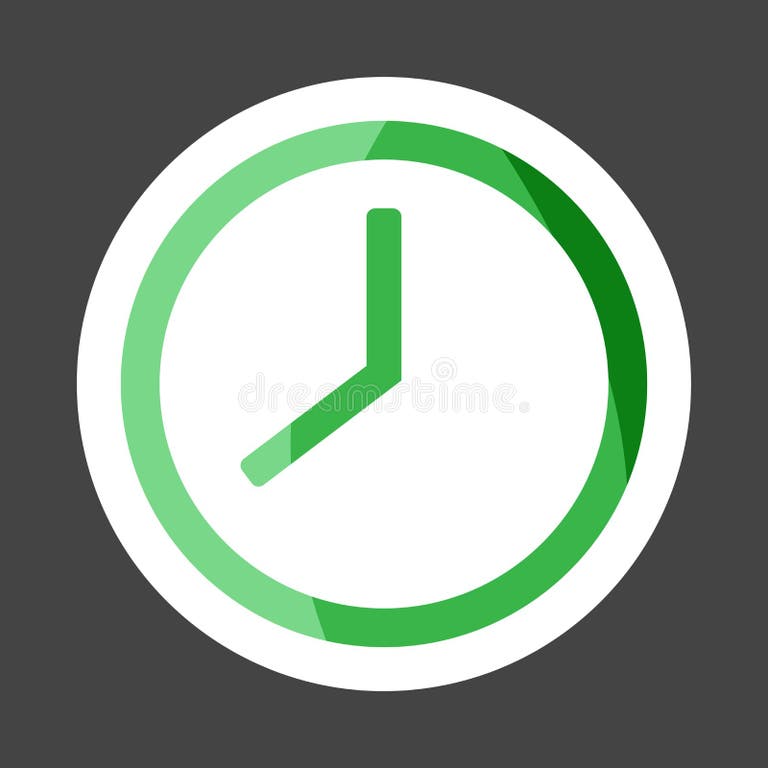 Clock Icon Colored Sticker. Layers Grouped for Easy Editing ...