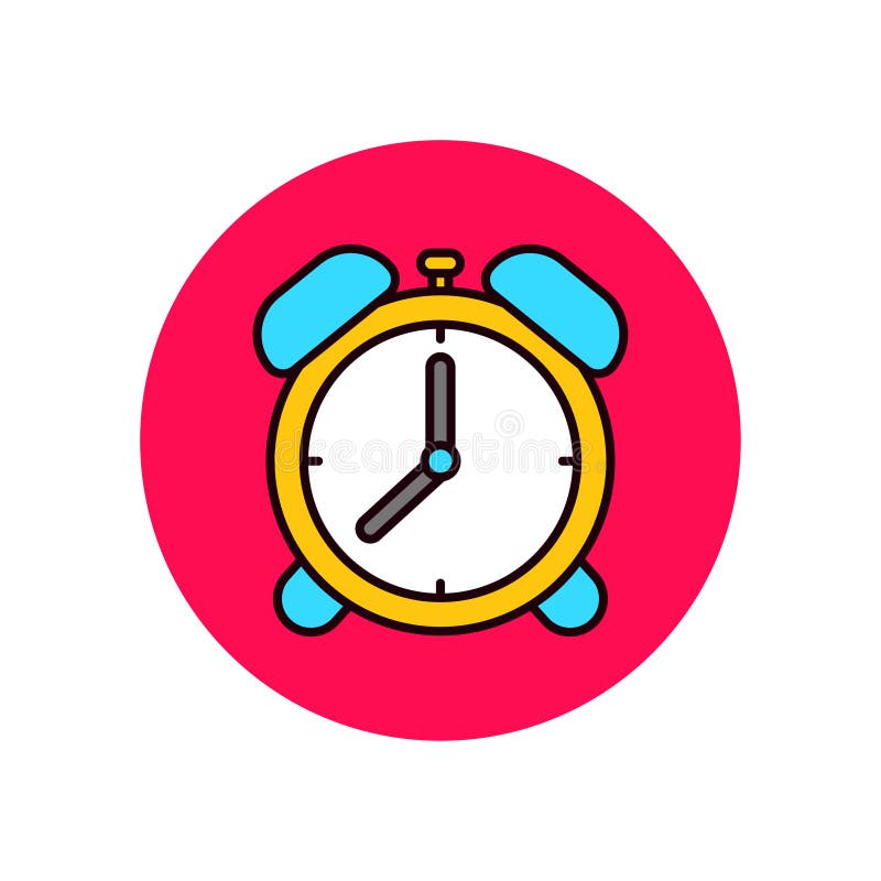 Clock Icon with Colorful Design in Red Circle Shape Stock Vector ...