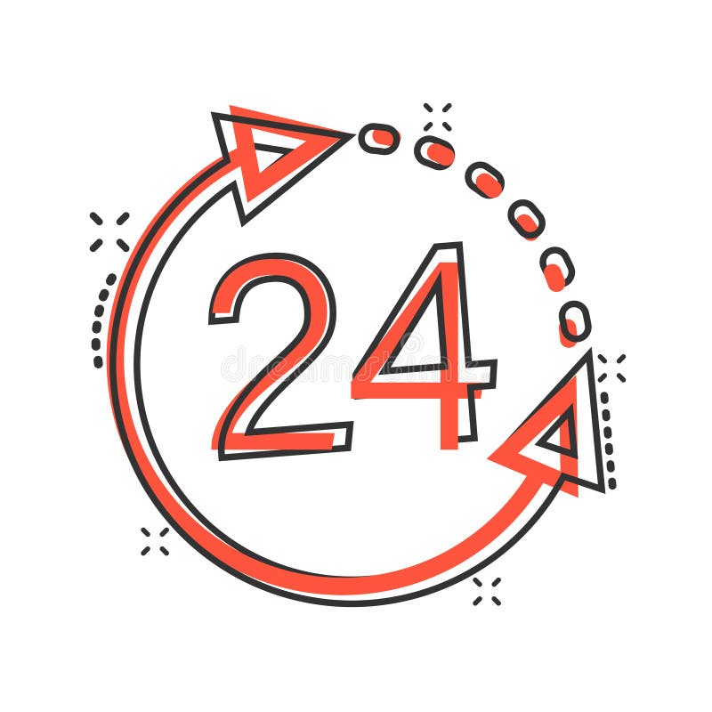 Clock Icon in Comic Style. Watch Cartoon Vector Illustration on White ...