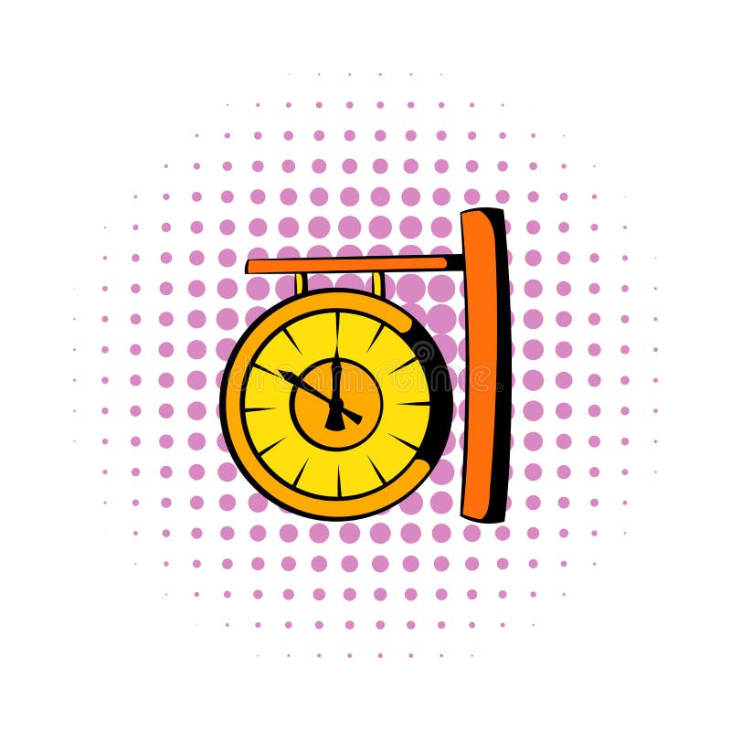 Clock comics icon stock illustration. Illustration of modern - 125282744