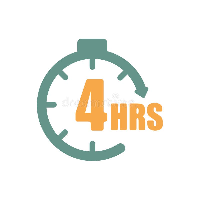 Clock Icon, Concept 4 Hours Later, Vector Illustration Stock Vector ...
