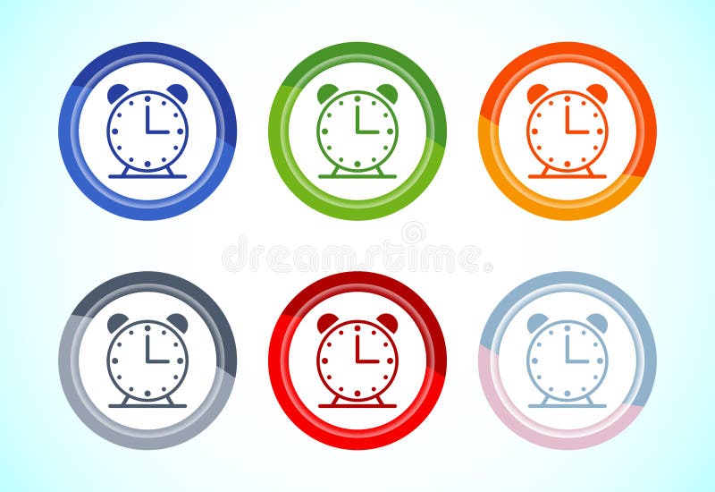 Clock Icon Design Illustration, Watch Icon for Apps and Websites, 6 ...
