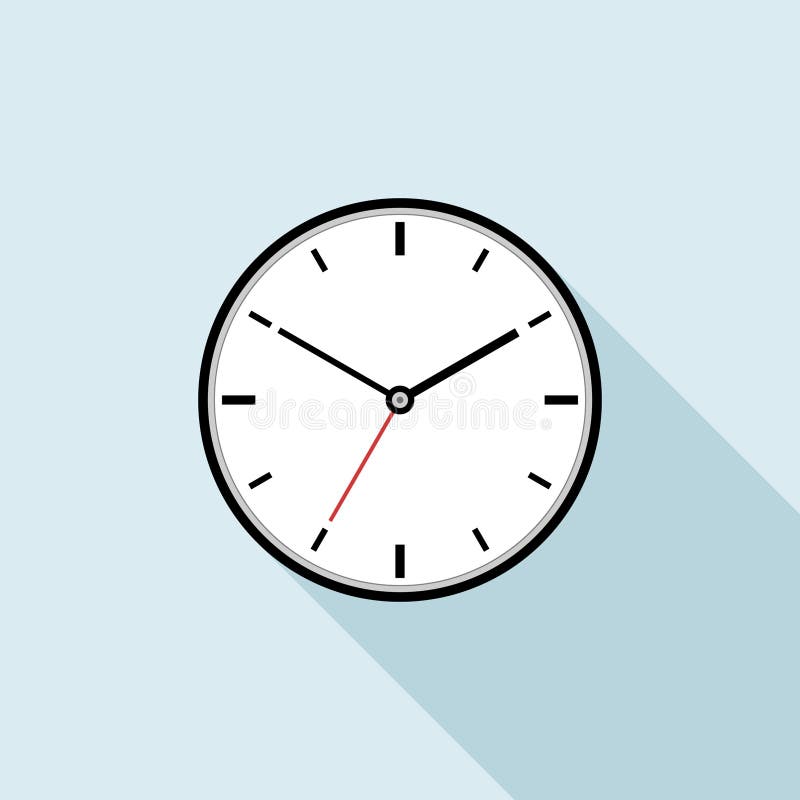 Clock Icon Design. Vector Office Clock Icon with Shadow Stock Vector ...