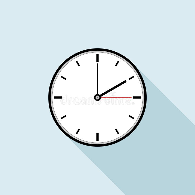 Clock Icon Design. Vector Office Clock Icon with Shadow Stock Vector ...