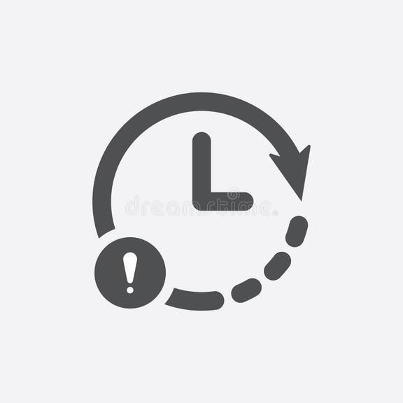 Clock Icon with Exclamation Mark. Clock Icon and Alert, Error, Alarm ...