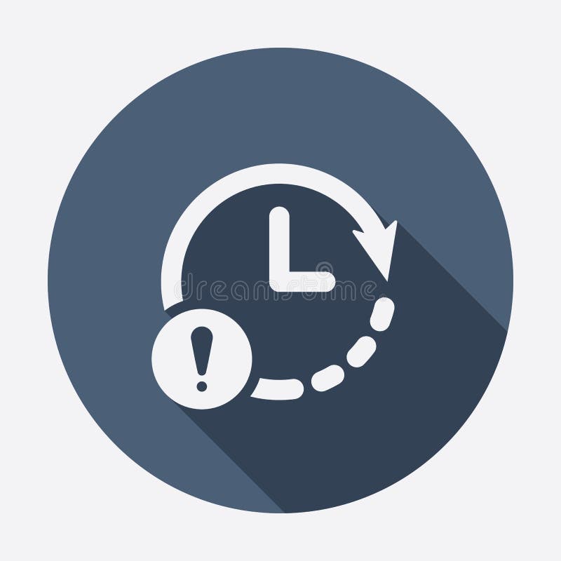 Clock Icon with Exclamation Mark. Clock Icon and Alert, Error, Alarm ...